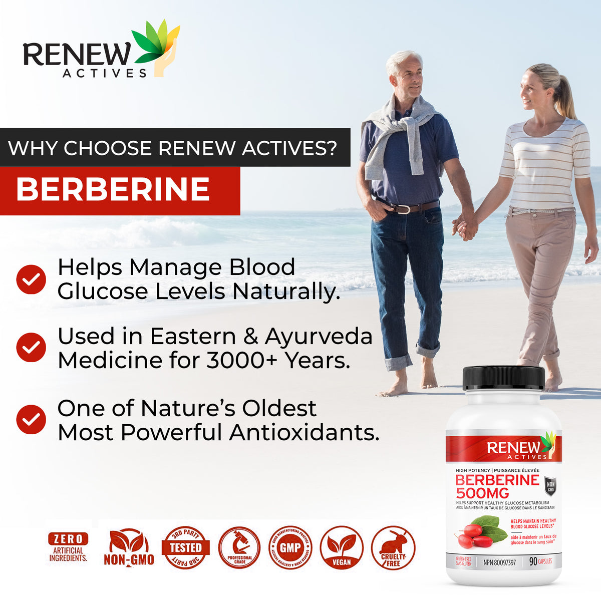 Renew Actives High Potency Berberine 500mg - 90 Capsules – Renew Actives CA